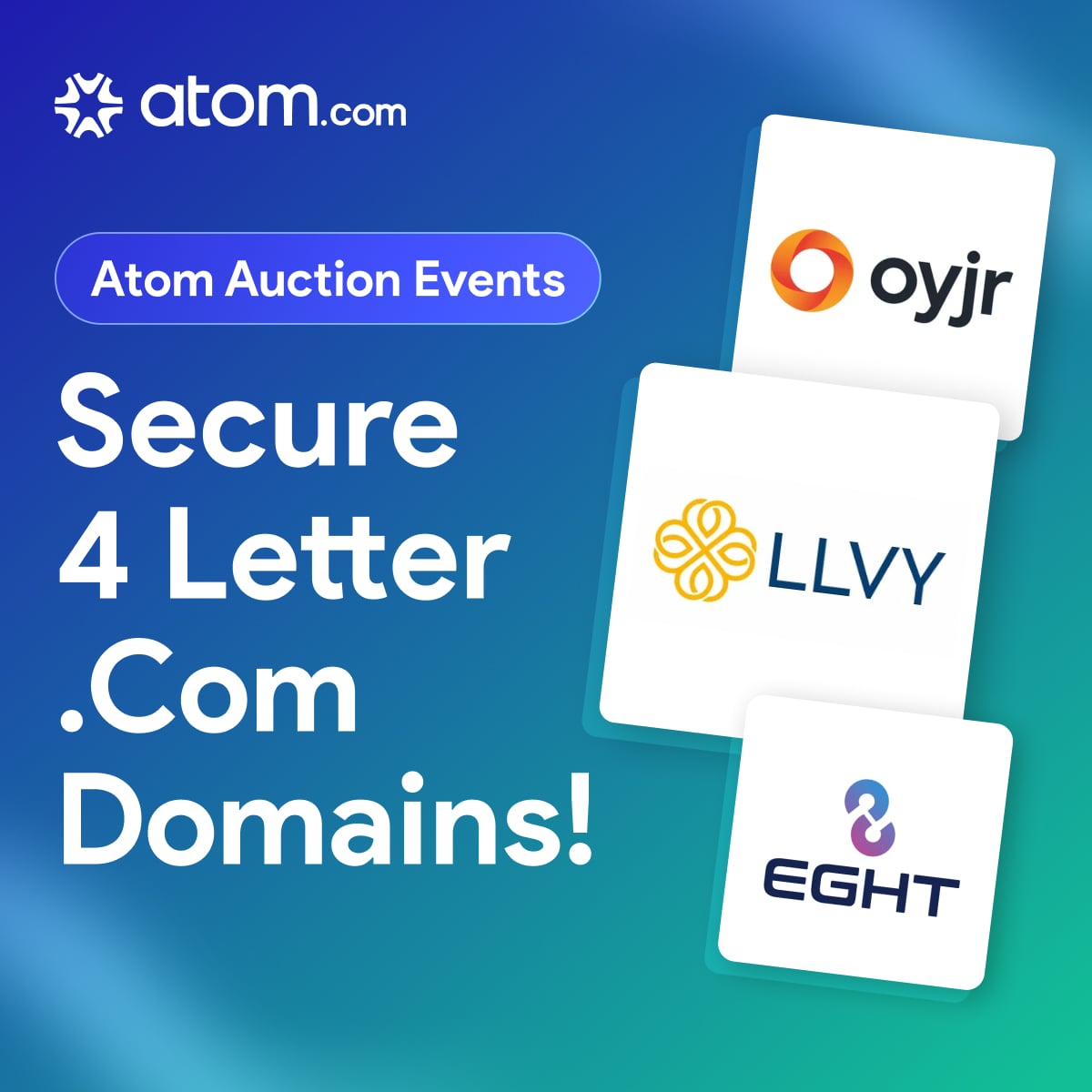 The 4-Letter .Com Domains Auction Event Is Now Live! - Atom