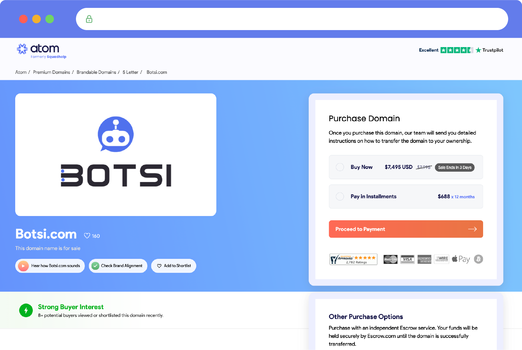 Sell Domain Names - Put Your Domains on Sale - Atom