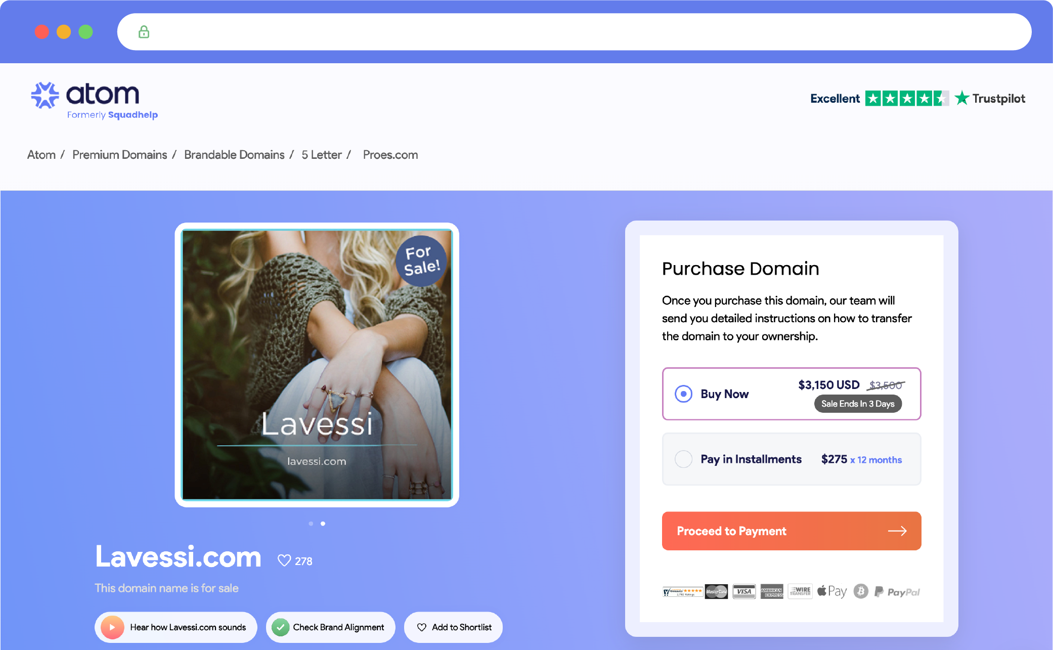 Sell Domain Names - Put Your Domains on Sale - Atom